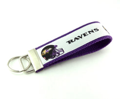 Key Fob (Large): White, Black and Purple Baltimore Ravens Football The ...