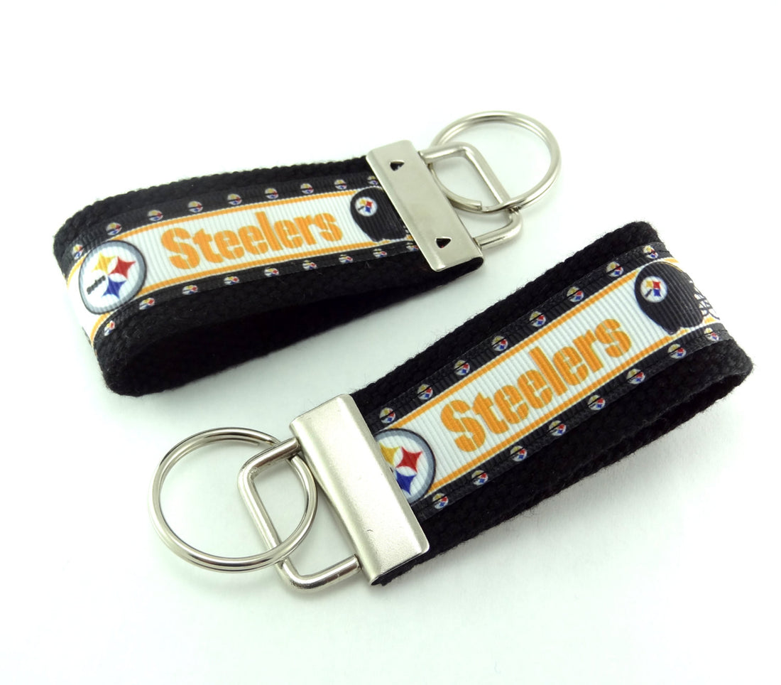 Key Fob (Small): Black and Yellow Gold Pittsburg Steelers Football The ...